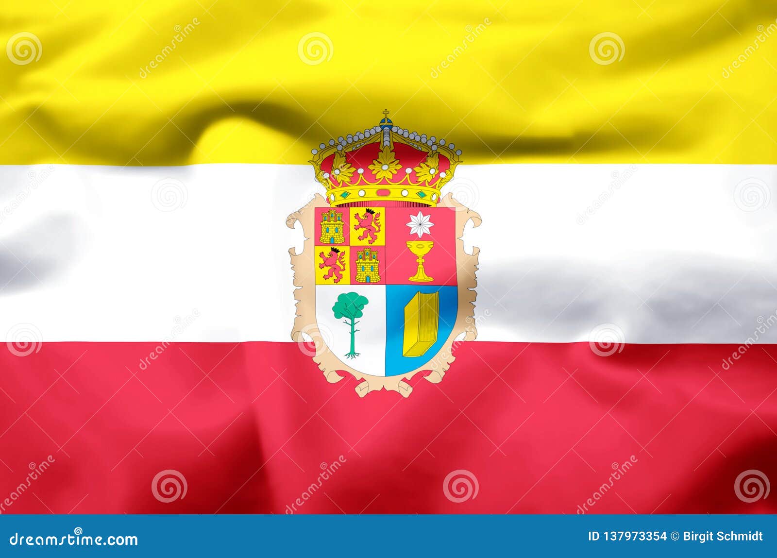 Cuenca Realistic Flag Illustration. Stock Illustration - Illustration ...