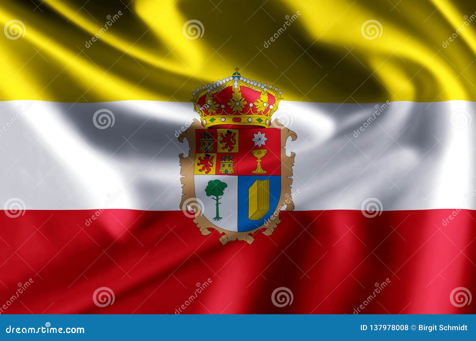Cuenca Realistic Flag Illustration. Stock Illustration - Illustration ...