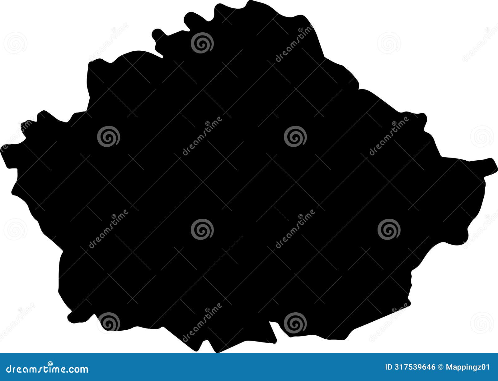 Cuenca Spain Silhouette Map with Transparent Background Stock ...