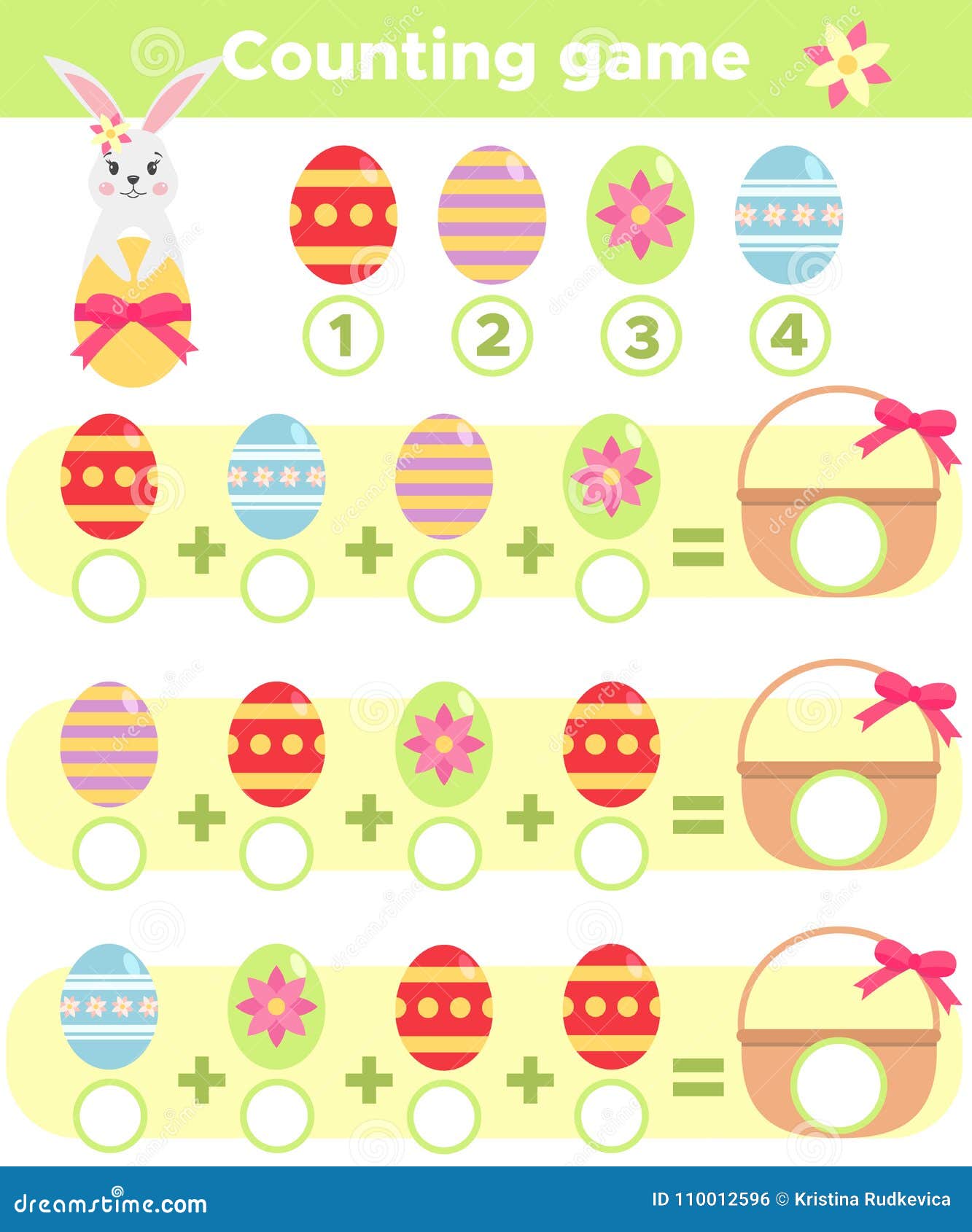 Cuenta Del Juego De La Primavera Para Los Niños Ilustración del Vector ...