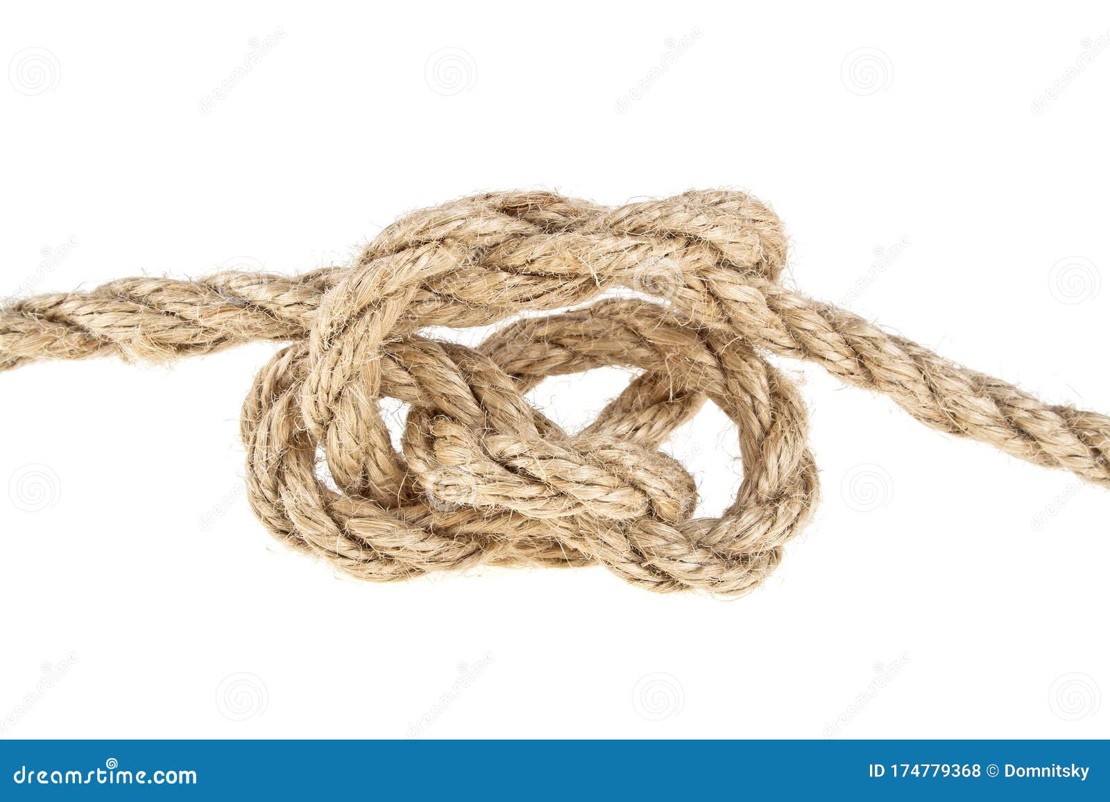 Cuerda Con Nudo Aislado Sobre Fondo Blanco Foto de archivo - Imagen de ...