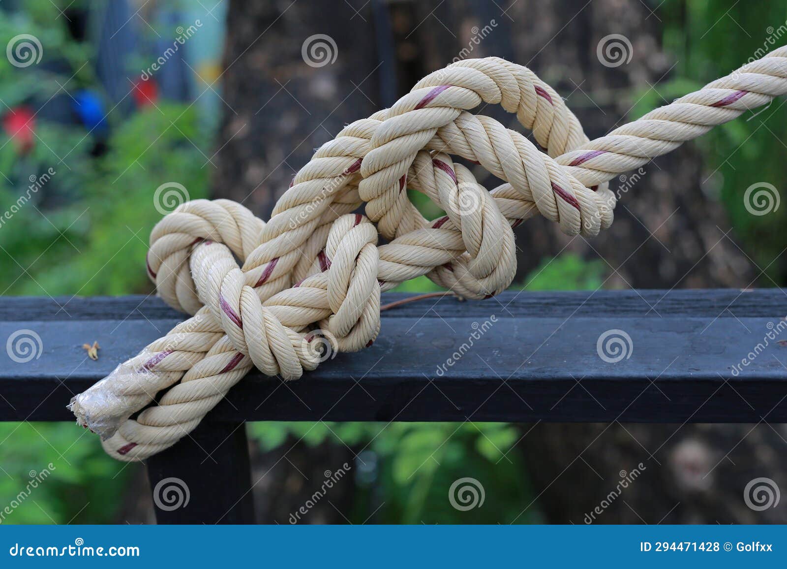 Cuerda Grande Atada Nudo De Madera Foto de archivo - Imagen de extracto ...