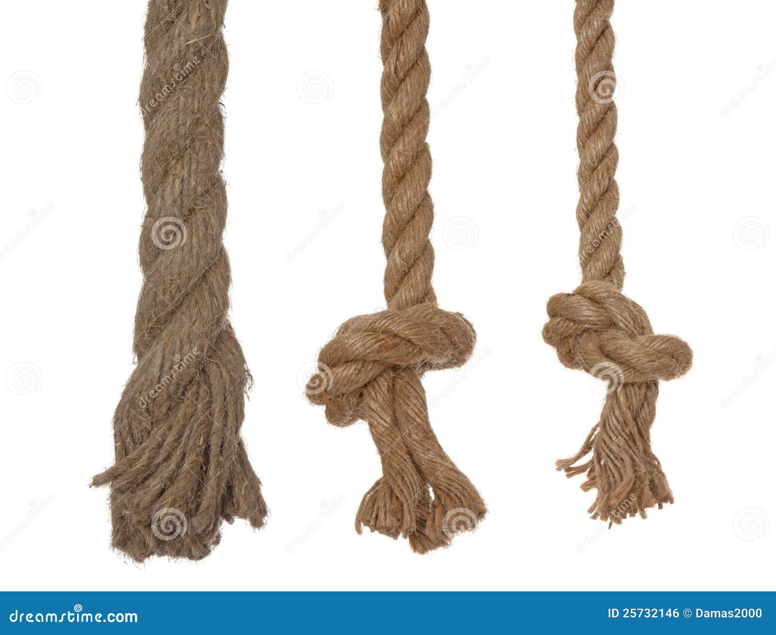 Cuerdas De La Vertical 3 Con Los Nudos Foto de archivo - Imagen de nudo ...