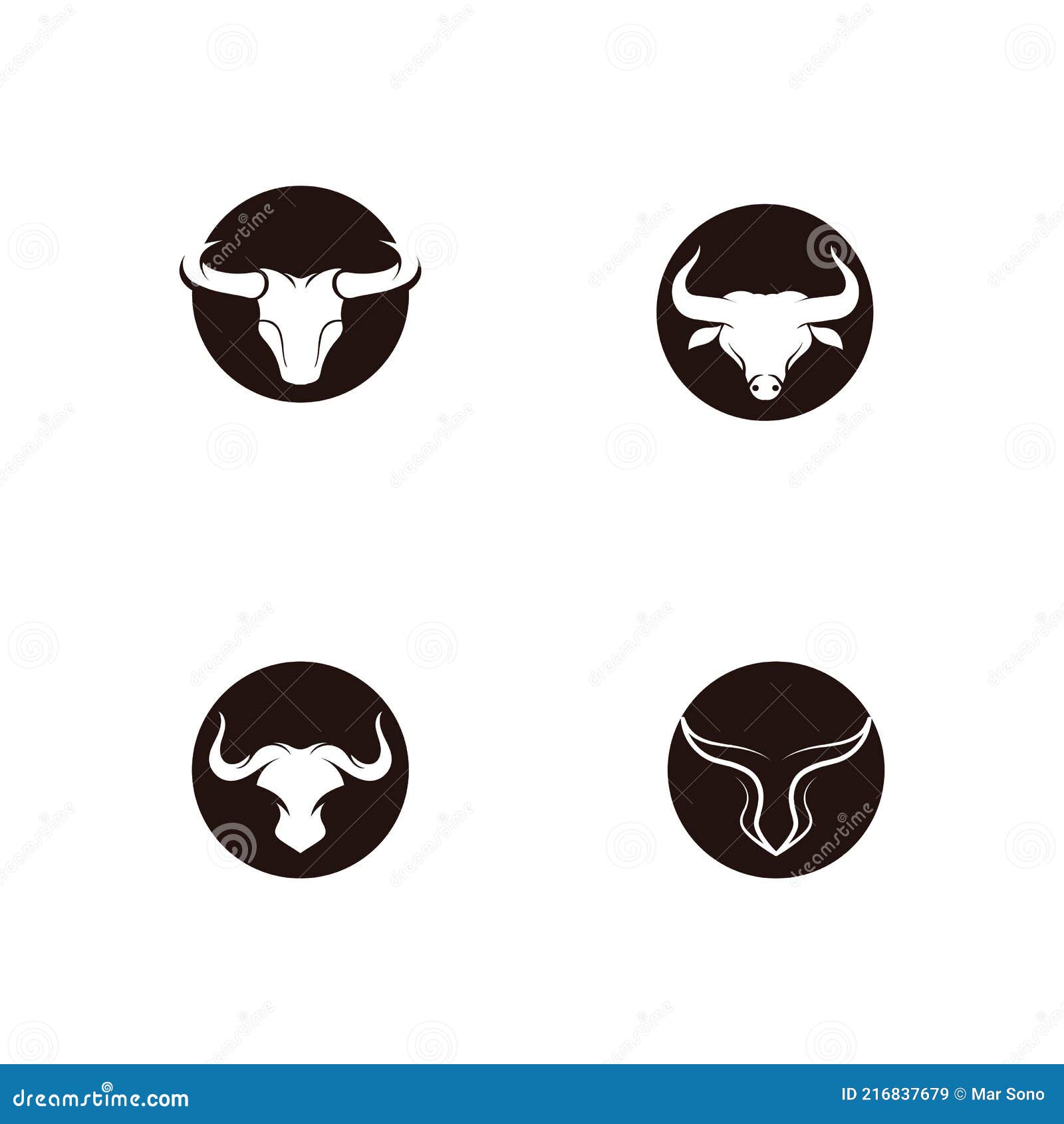 Cuerno De Toro Enojado Logo Vector Ilustración del Vector - Ilustración ...