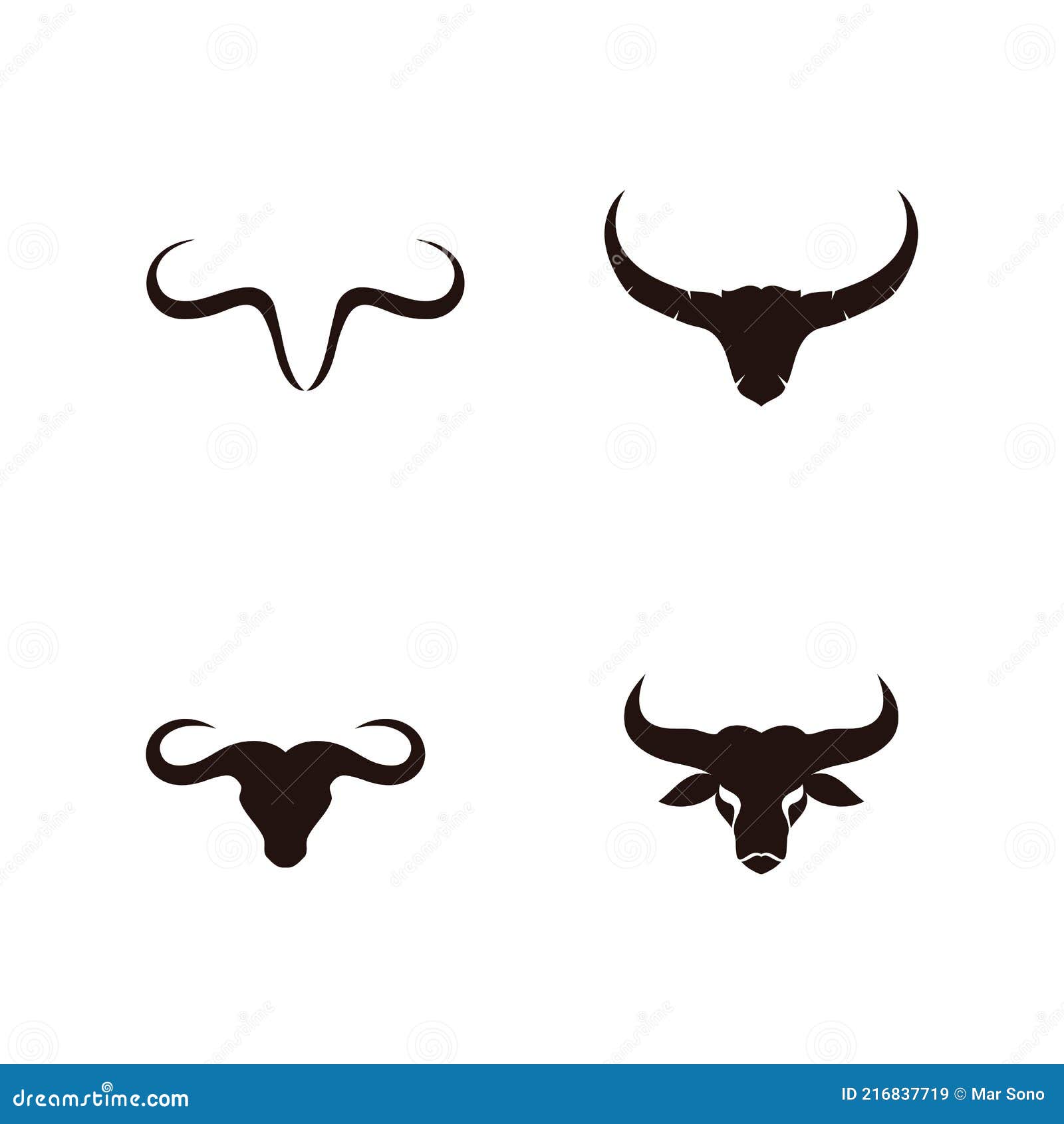 Cuerno De Toro Enojado Logo Vector Ilustración del Vector - Ilustración ...