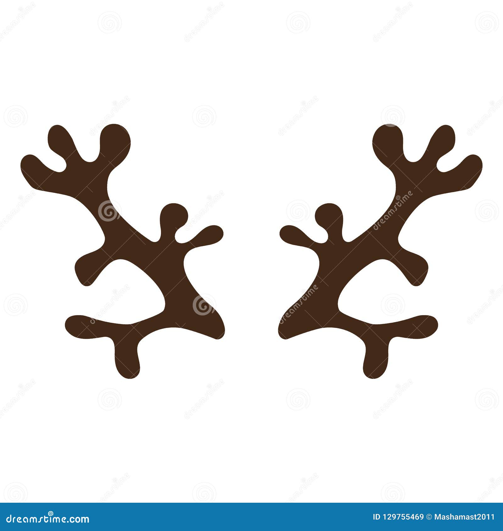 Cuernos De Un Reno En Un Fondo Blanco Ilustración del Vector ...