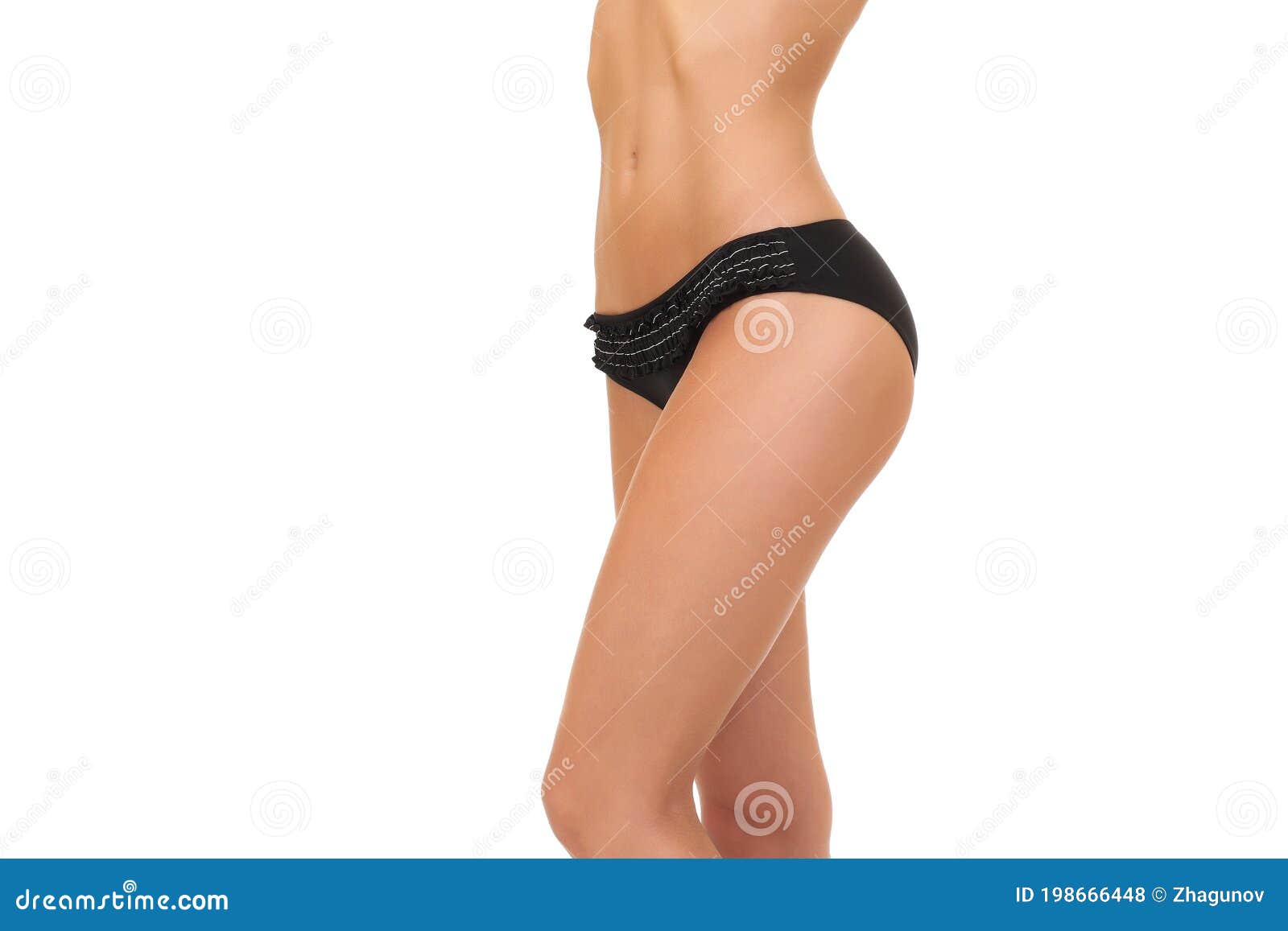 Cuerpo Delgado De Una Joven En Bikini Negro Foto De Archivo Imagen De