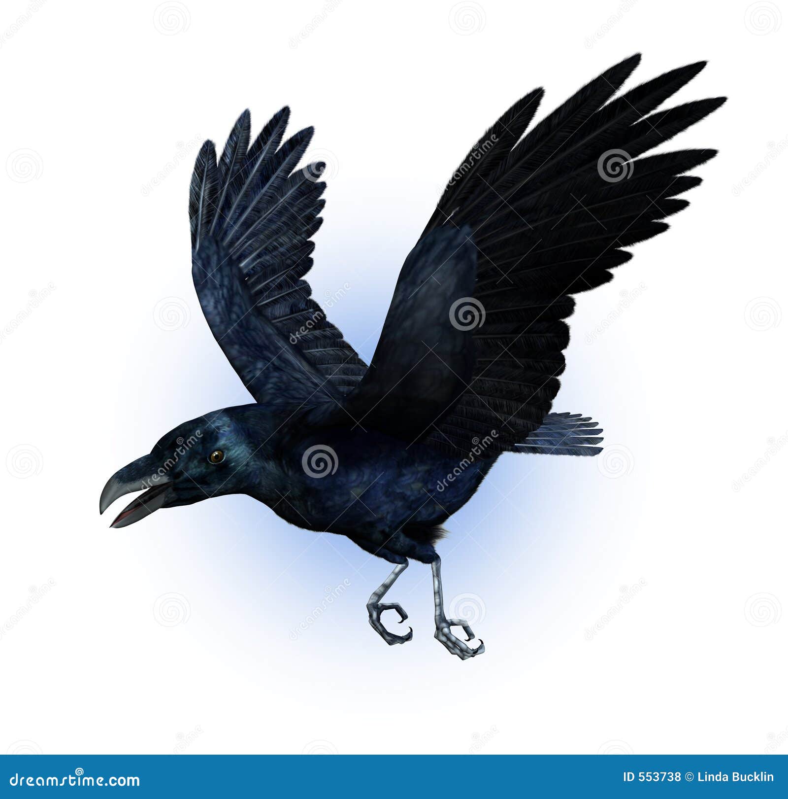 Cuervo en vuelo stock de ilustración. Ilustración de misterio - 553738