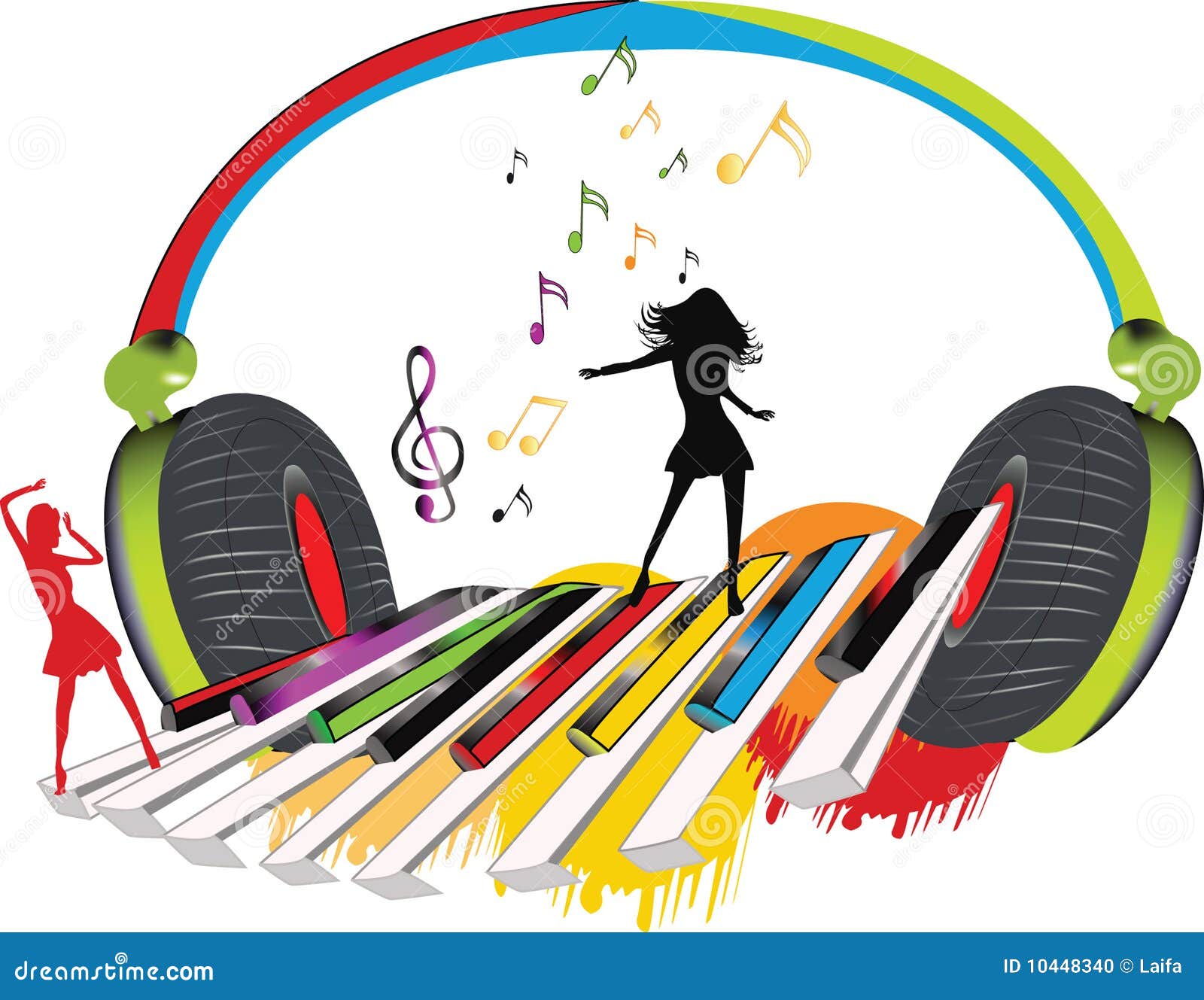 Cuffie musicali illustrazione vettoriale. Illustrazione di moderno ...