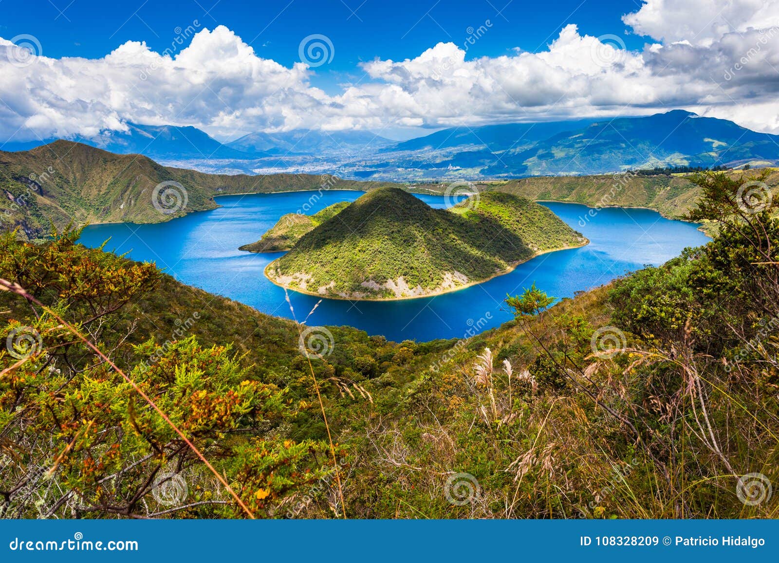 Cuicocha Lagoon Inside the Crater of the Volcano Cotacachi Stock Image ...