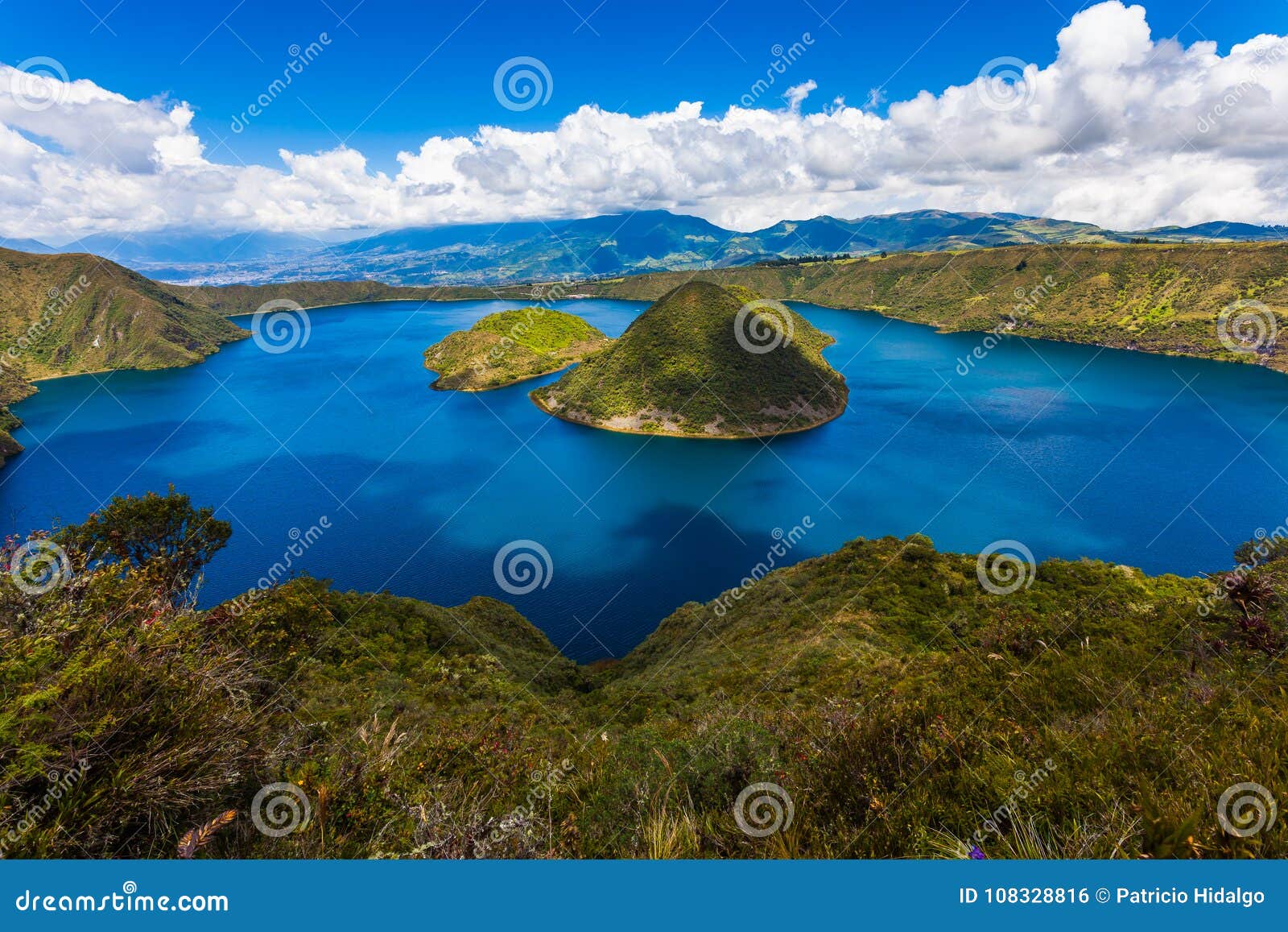 Cuicocha Lagoon Inside the Crater of the Volcano Cotacachi Stock Photo ...