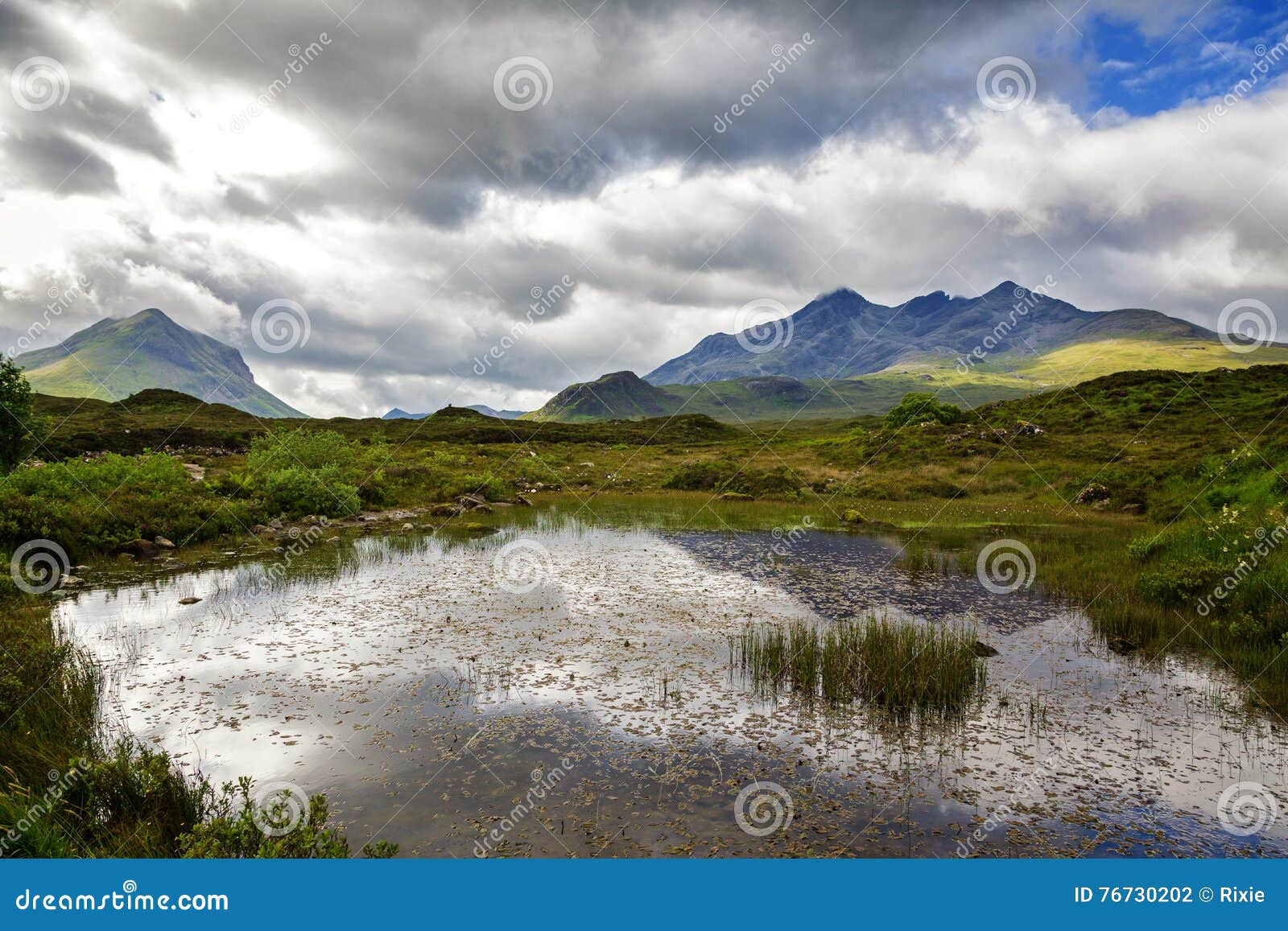 Cuillin Hills stock photo. Image of landscape, cloudy - 76730202