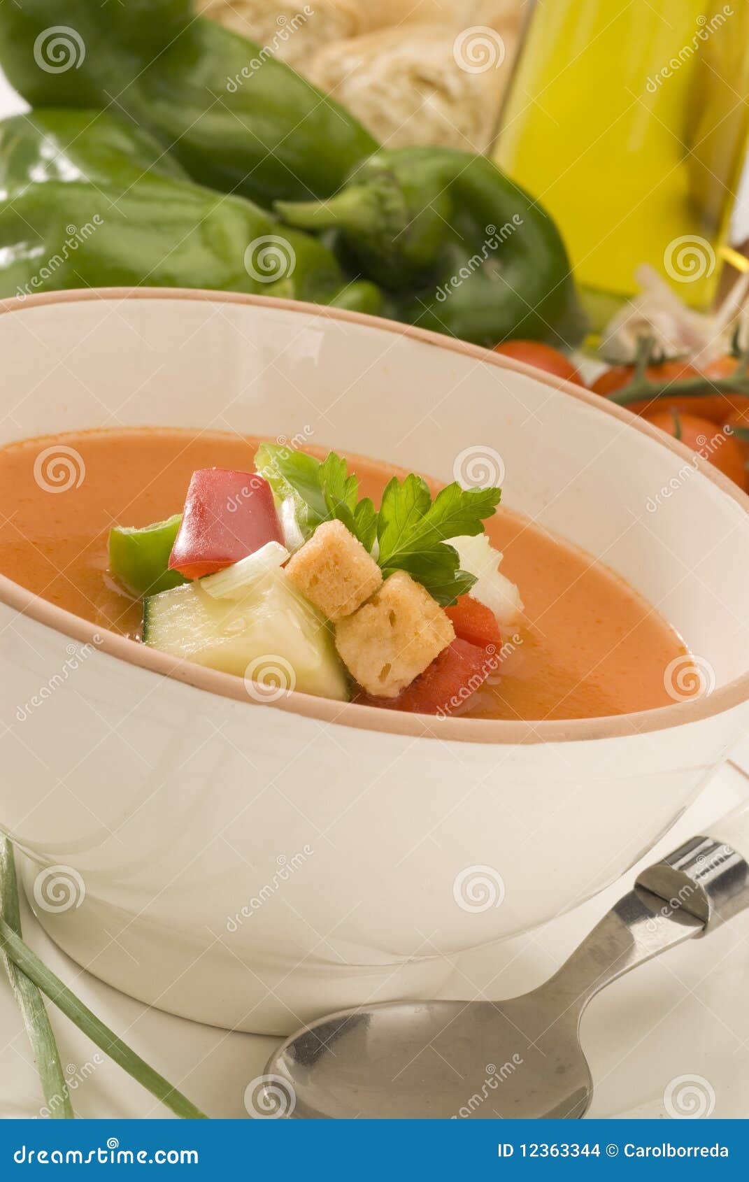 Cuisine Espagnole. Gazpacho. Potage Froid Andalou. Photo stock - Image ...