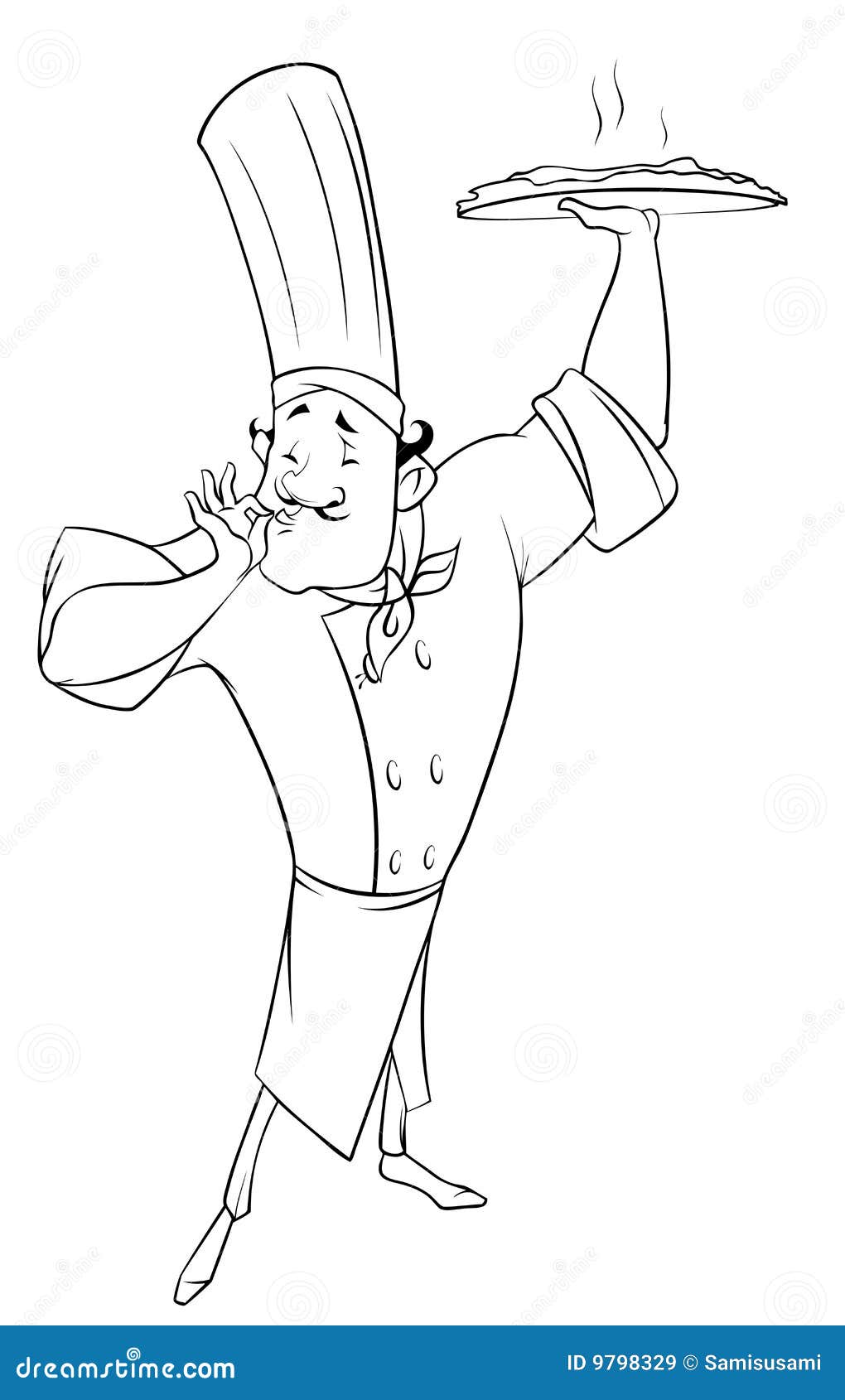 Cuisinier en chef illustration de vecteur. Illustration du nourriture ...