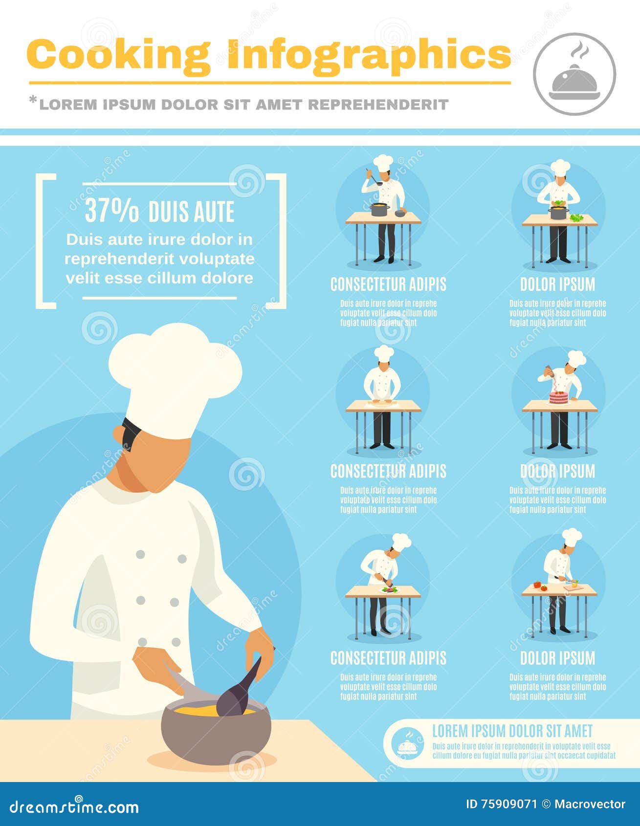 Cuisinier Profession Infographic Set Illustration de Vecteur ...