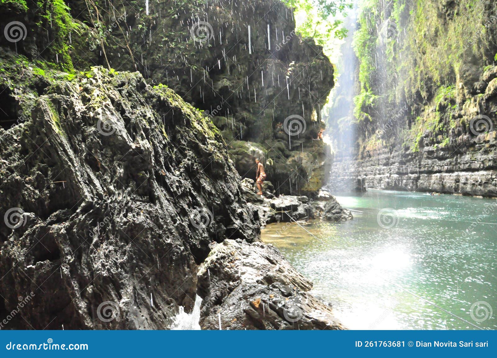 Cukang Taneuh River Green Canyon Stock Image - Image of green, taneuh ...