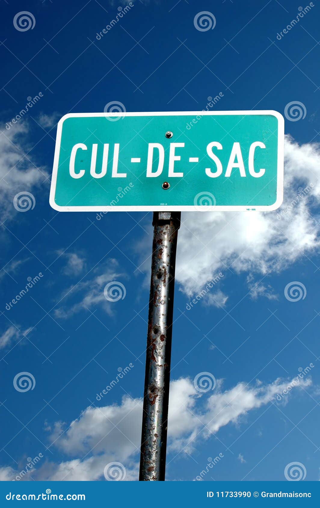 Cul-de-sac sign stock photo. Image of blueish, street - 11733990