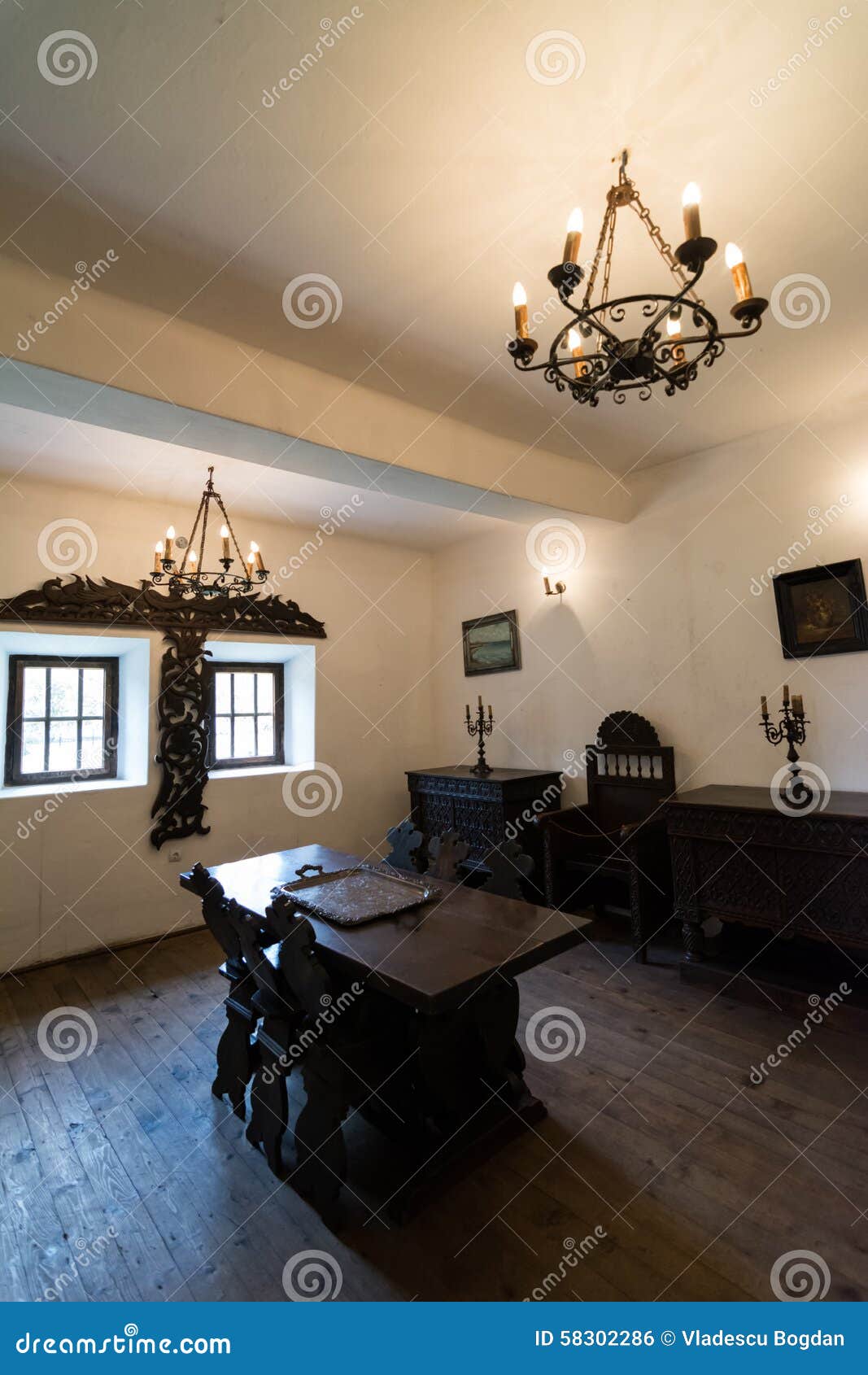 Cula Interior, Maldaresti, Romania Stock Photo - Image of interior ...