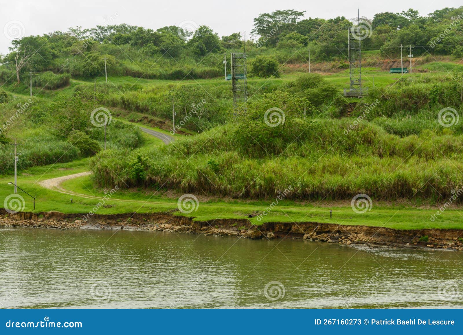 Culebra Cut on the Panama Canal Stock Image - Image of grass ...
