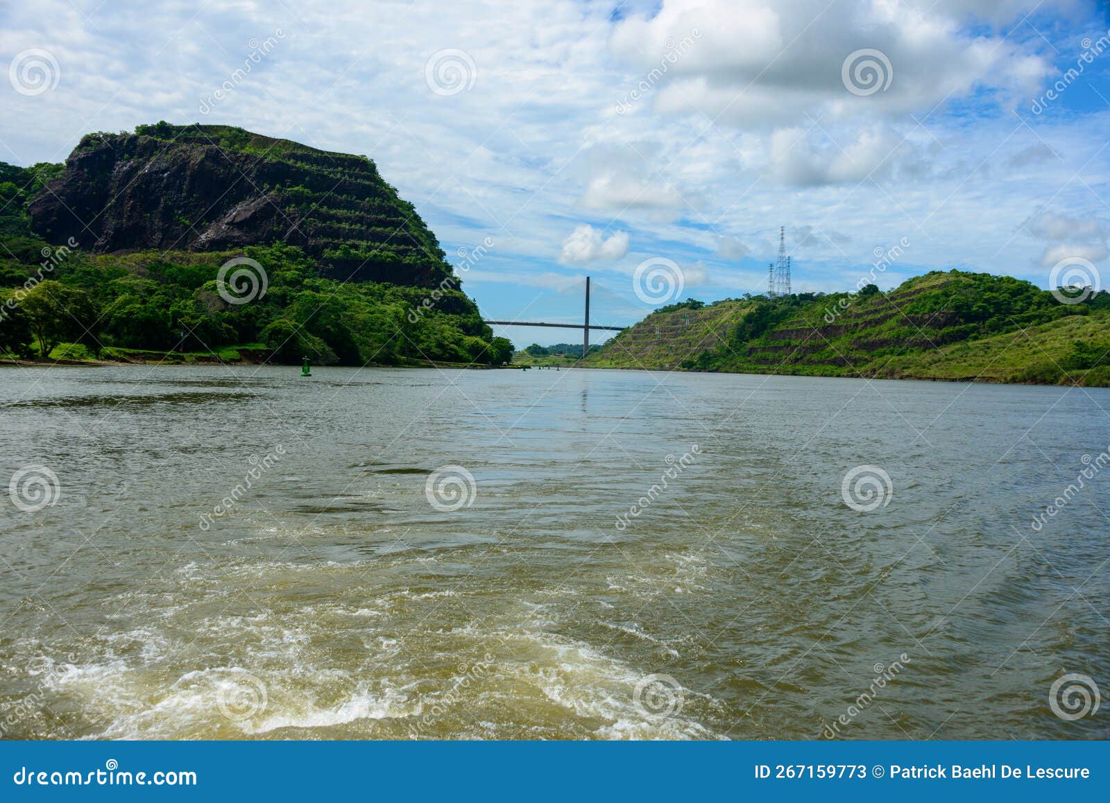 Culebra Cut on the Panama Canal. Centennial Bridge in the Background ...