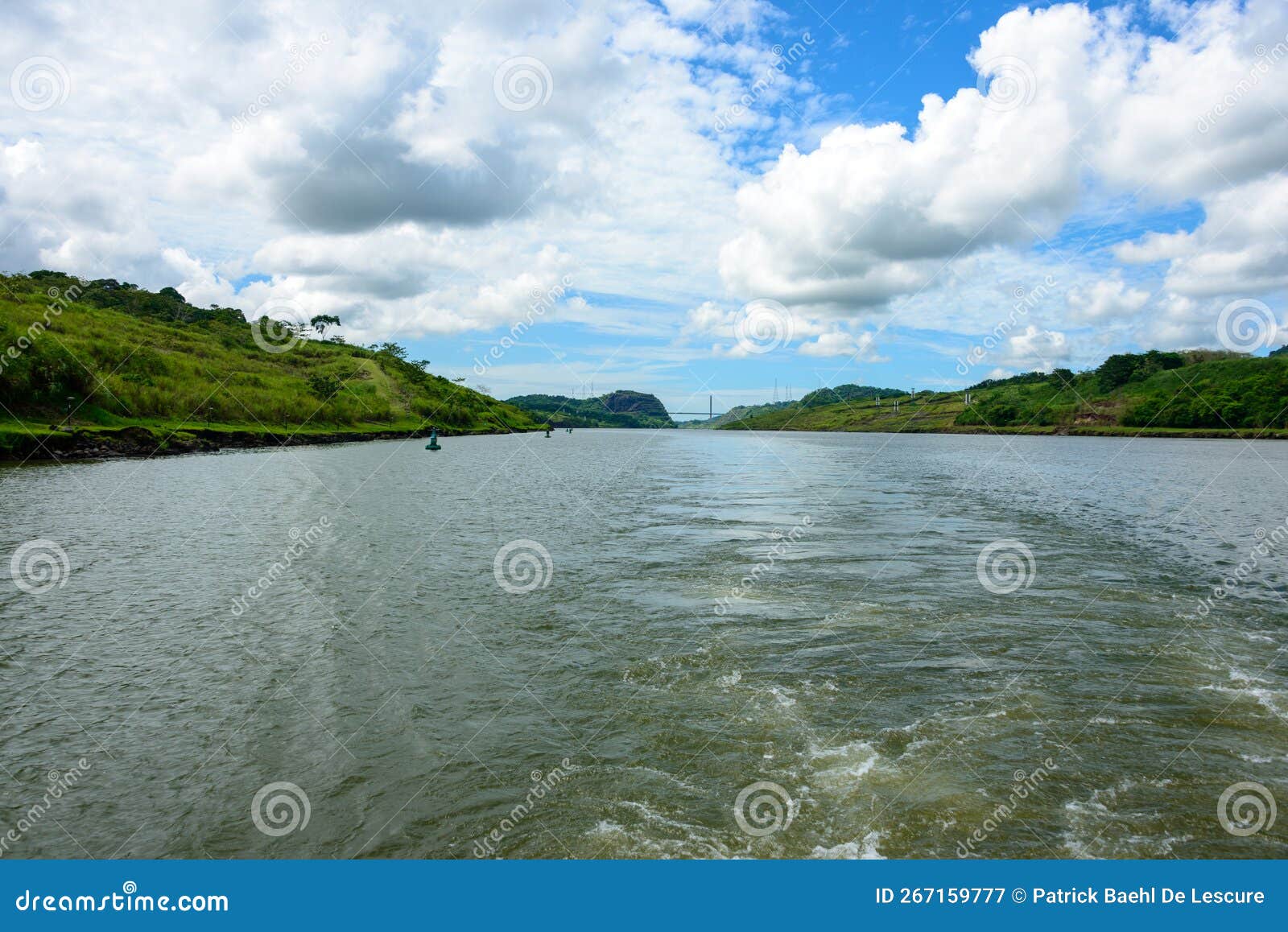 Culebra Cut on the Panama Canal. Centennial Bridge in the Background ...