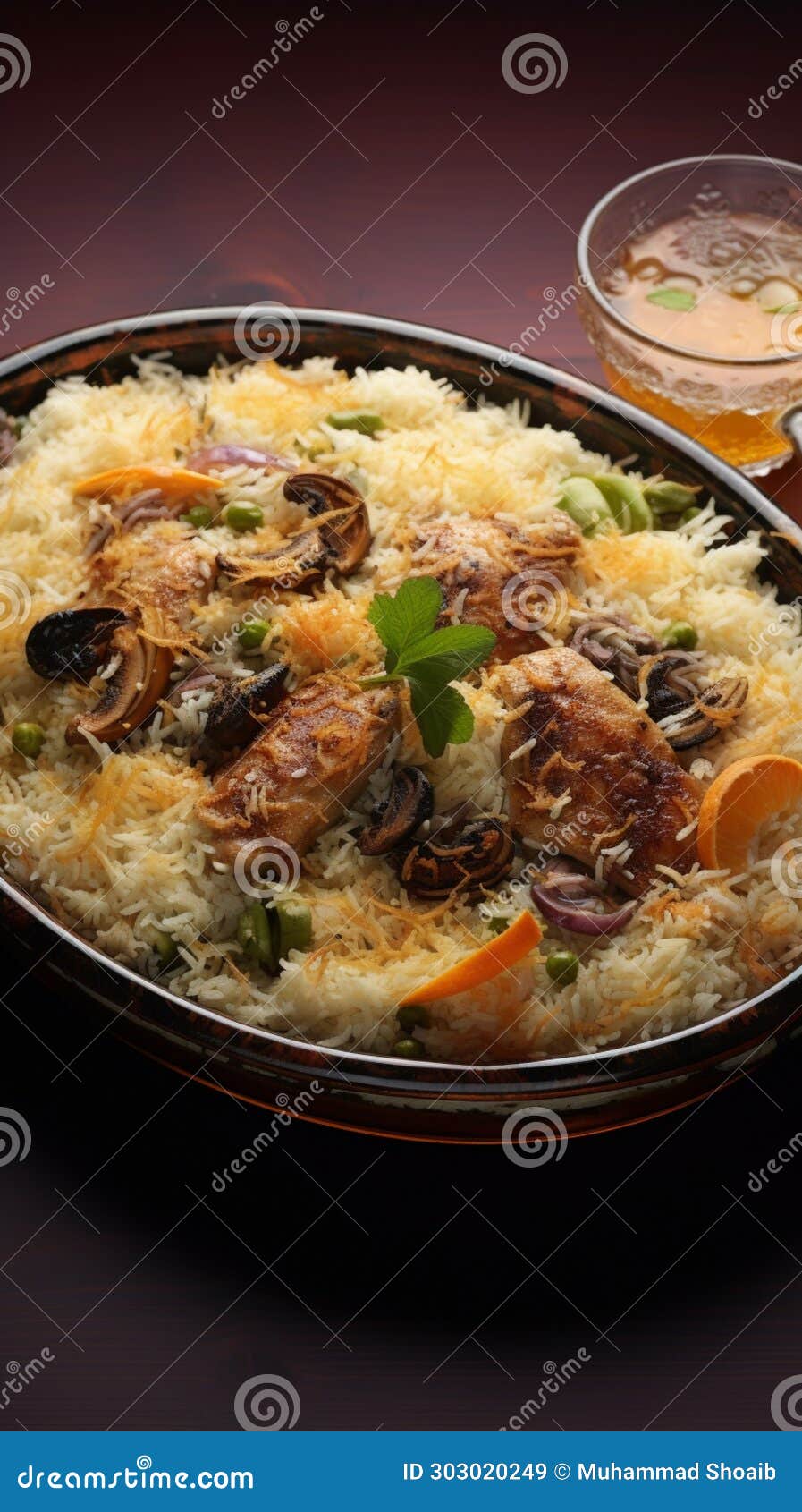 Culinary Indulgence Plate with a Mutton Biryani Meal Showcased Stock ...