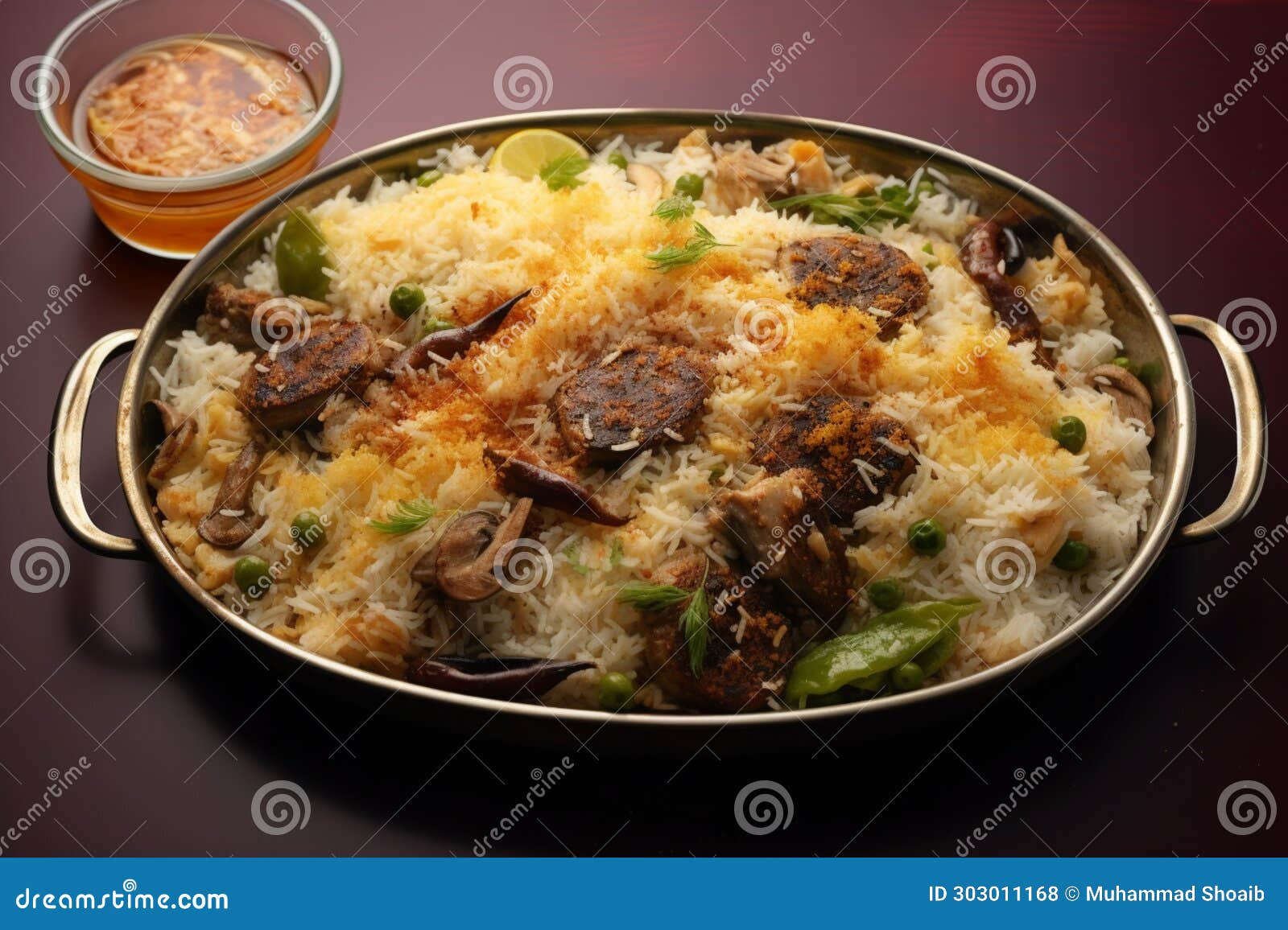 Culinary Indulgence Plate with a Mutton Biryani Meal Showcased Stock ...