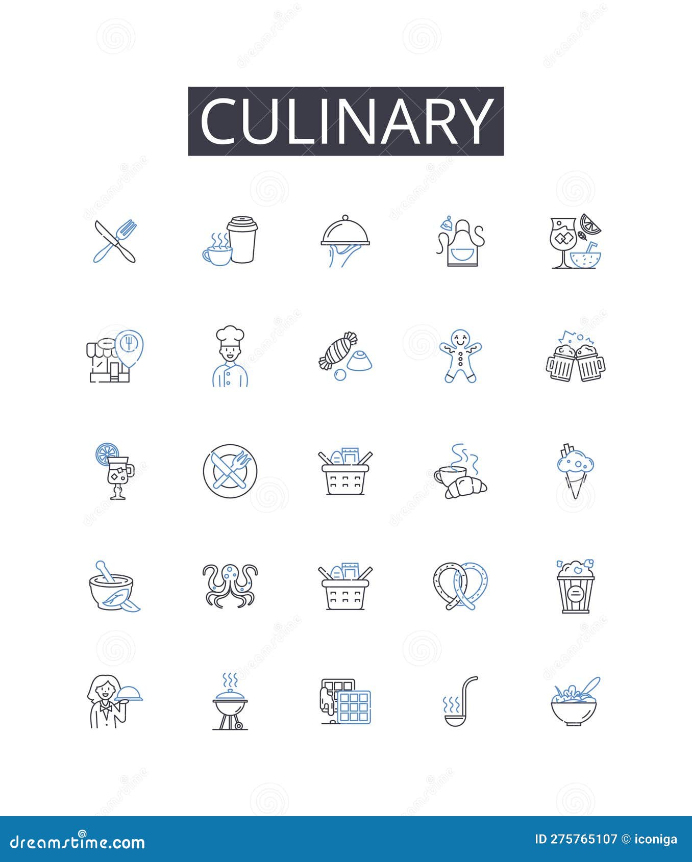 Culinary Line Icons Collection. Versatility, Adjustability, Elasticity ... Culinary Line Icons Collection. Versatility, Adjustability, Elasticity ...