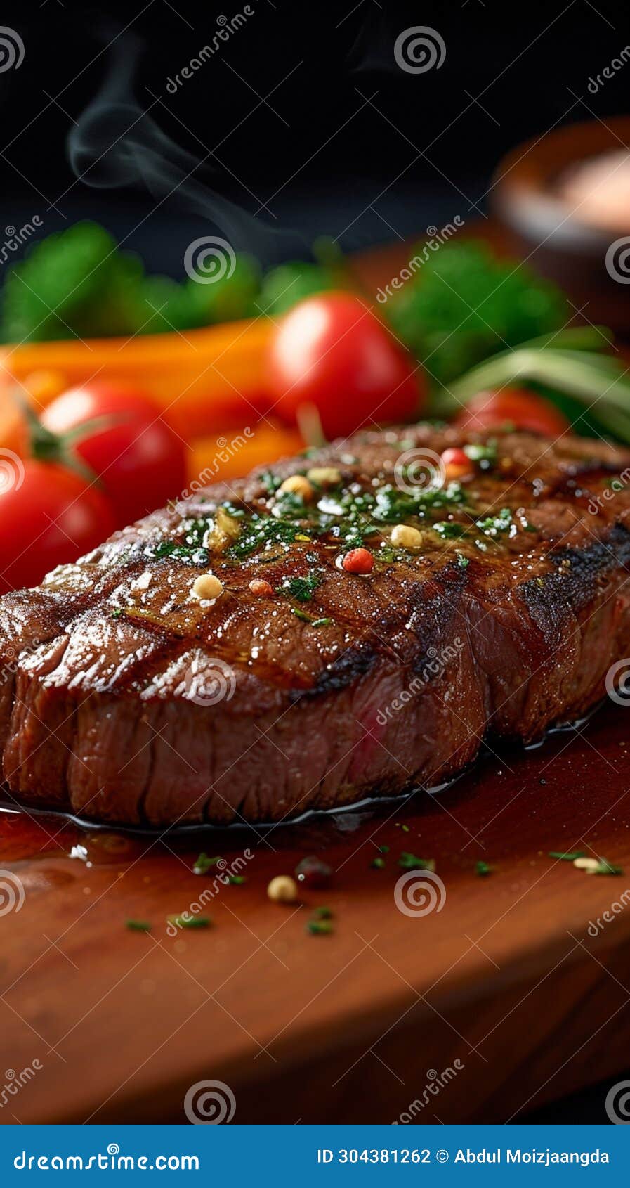 Culinary Masterpiece A Perfectly Cooked Steak On Rustic Wood Stock ...