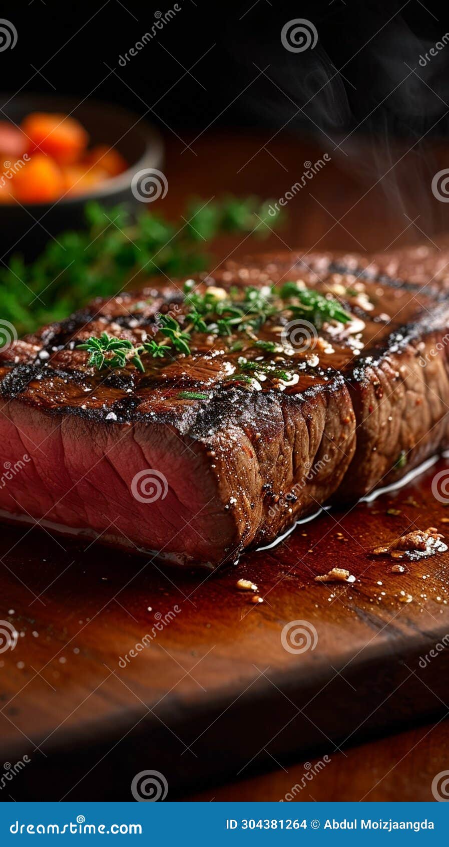 Culinary Masterpiece a Perfectly Cooked Steak on Rustic Wood Stock ...