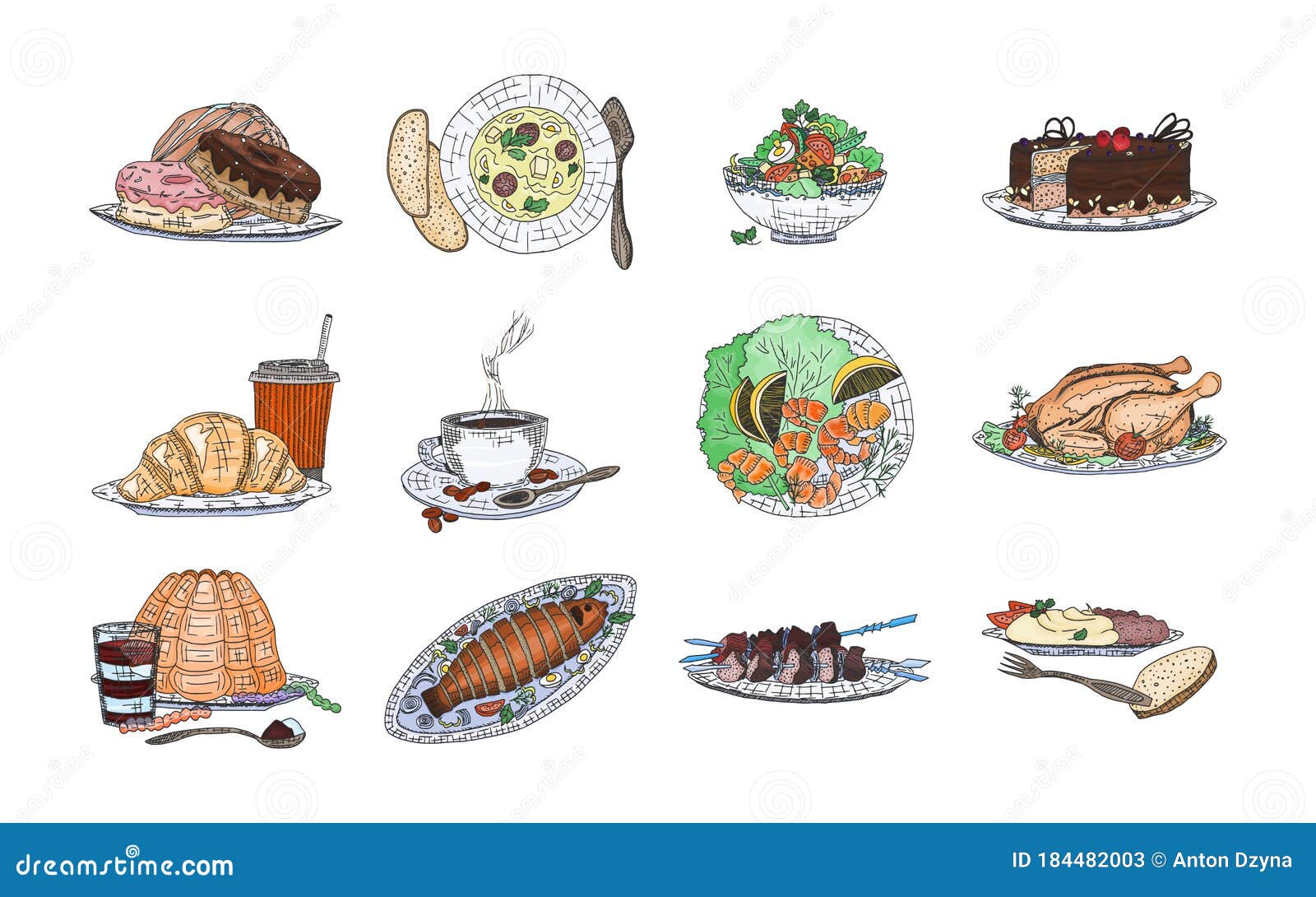 Culinary Masterpieces on a Plate from the Chef Stock Vector ...