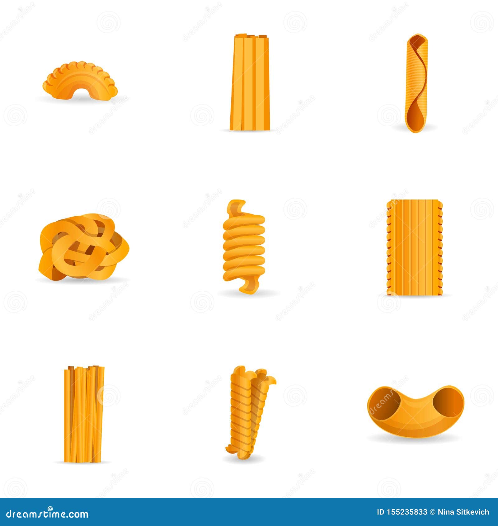 Culinary Pasta Icon Set, Cartoon Style Stock Vector - Illustration of ...