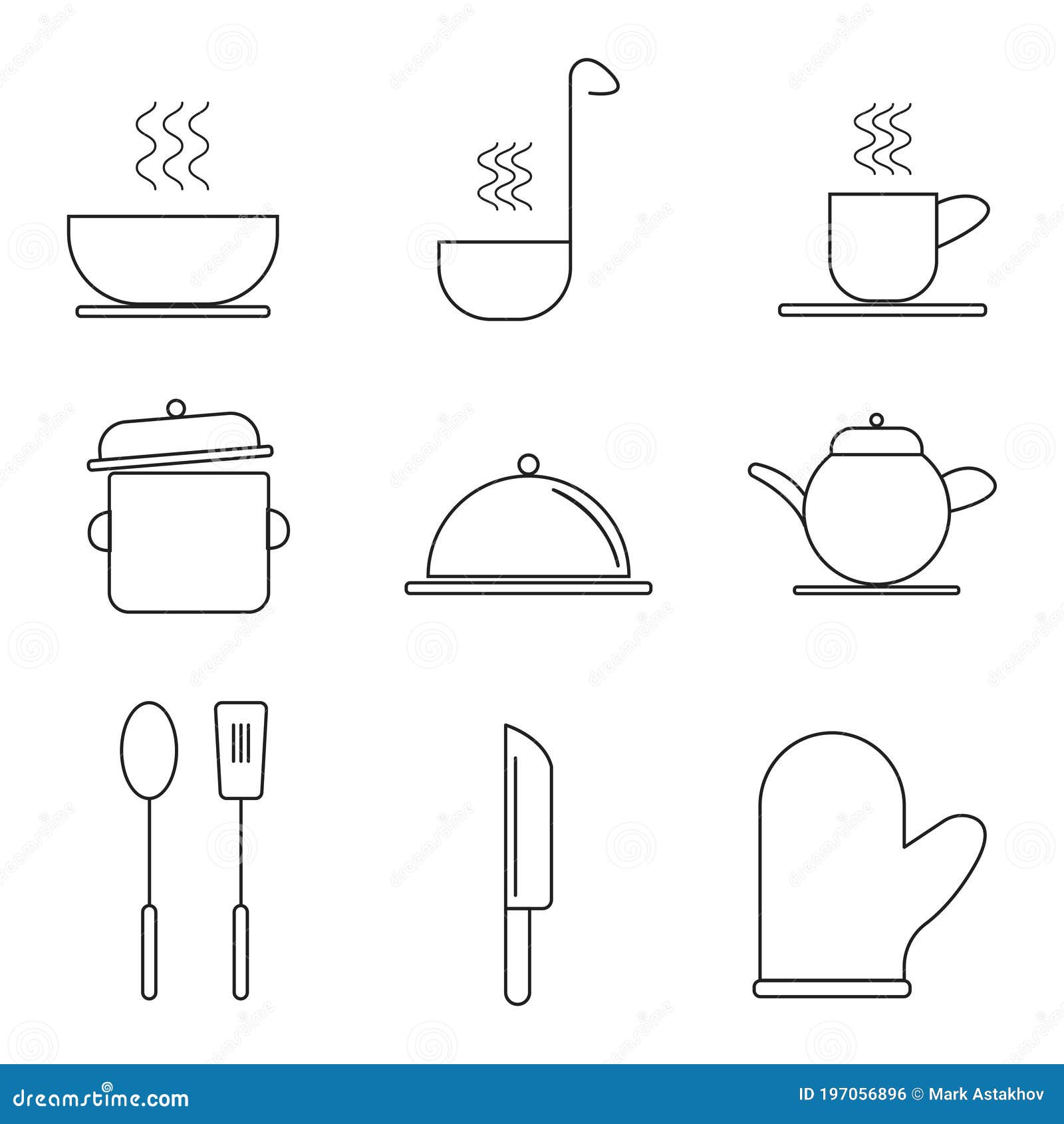 Culinary Set. Flat Isolated Vector Symbols Stock Vector - Illustration ...