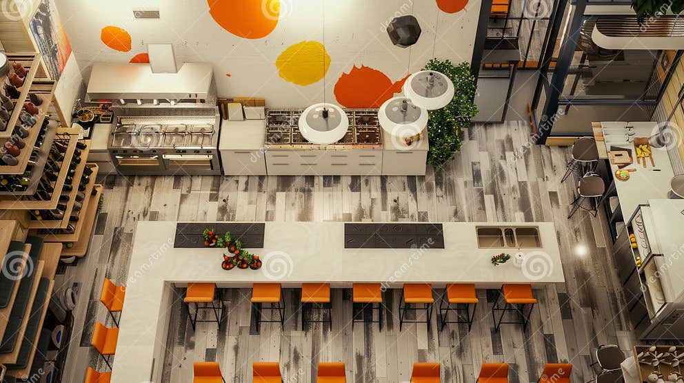 Culinary Space with Abstract Layouts Stock Illustration - Illustration ...