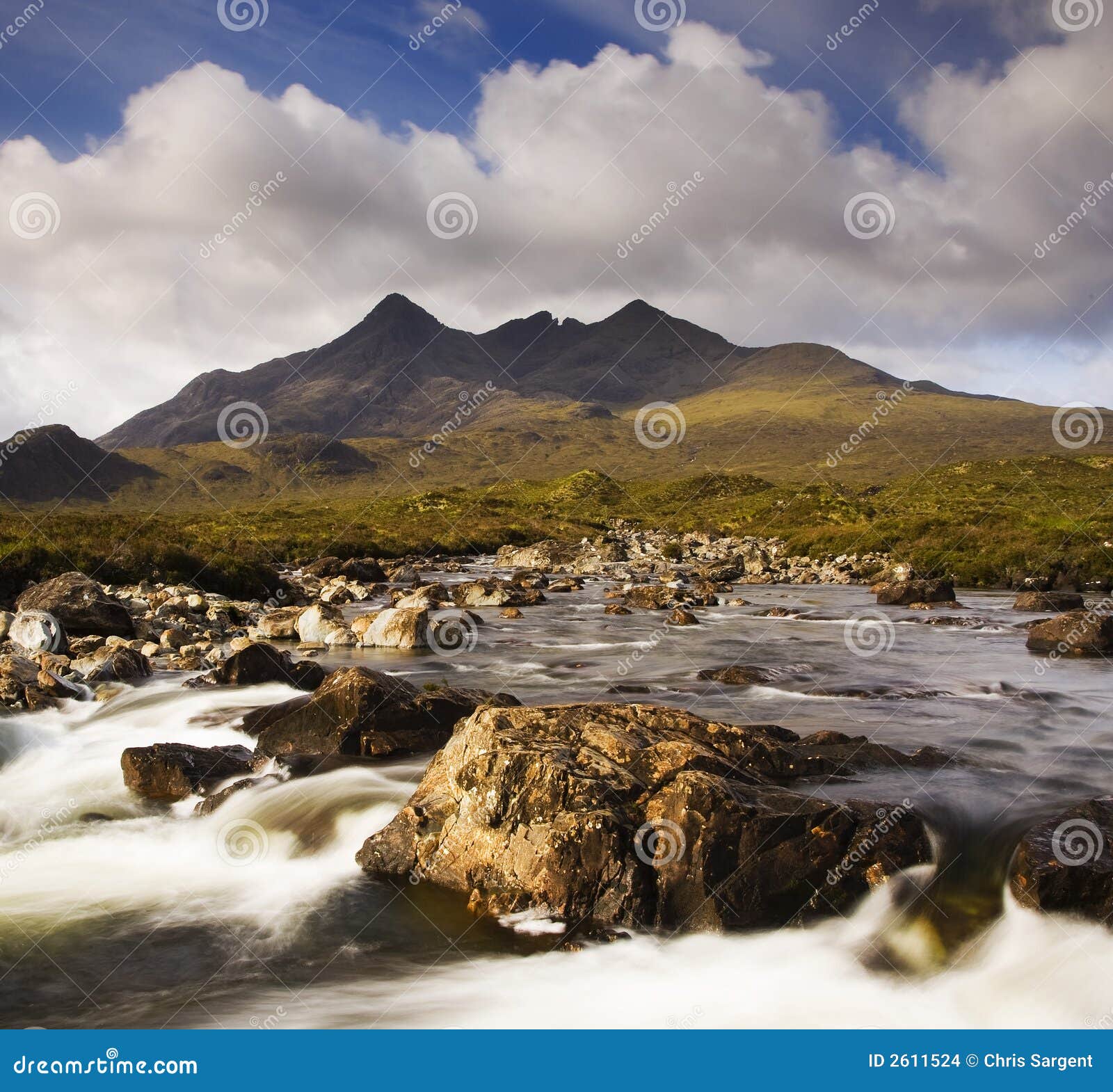 The Cullin hills and river stock photo. Image of oars - 2611524