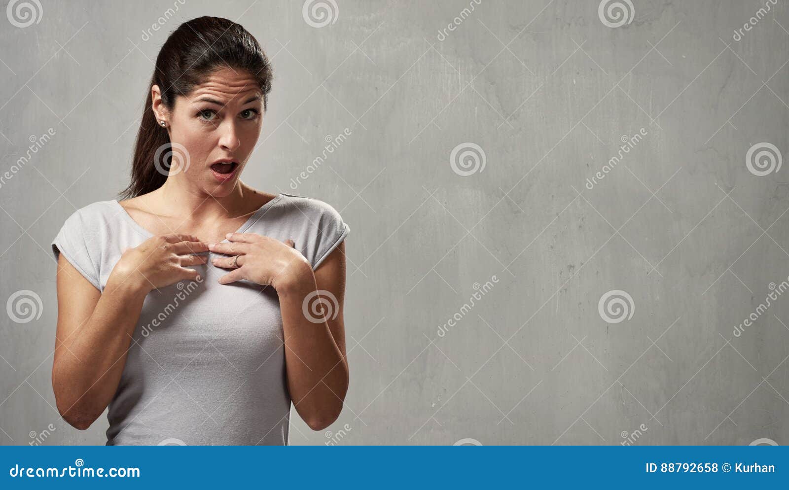 Culpable Woman Face Expression Stock Photo - Image of expressions, gray ...