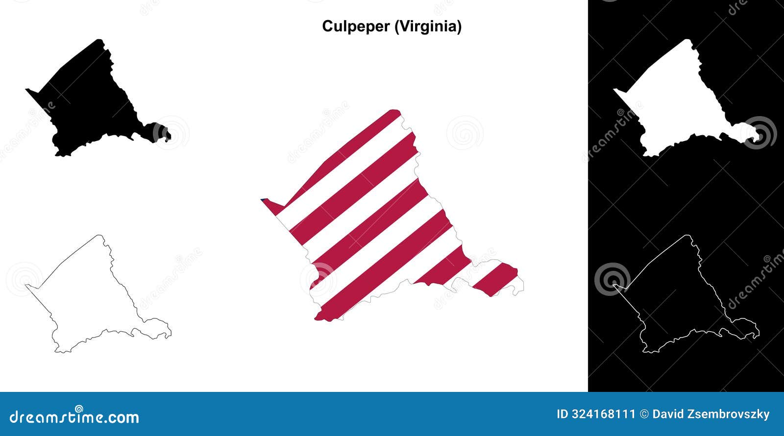 Map Of Culpeper County In Virginia State On White Background. Single ...