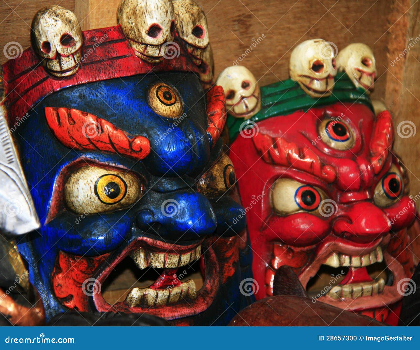 Cult Worship Masks from the Himalayas Stock Photo - Image of demon ...