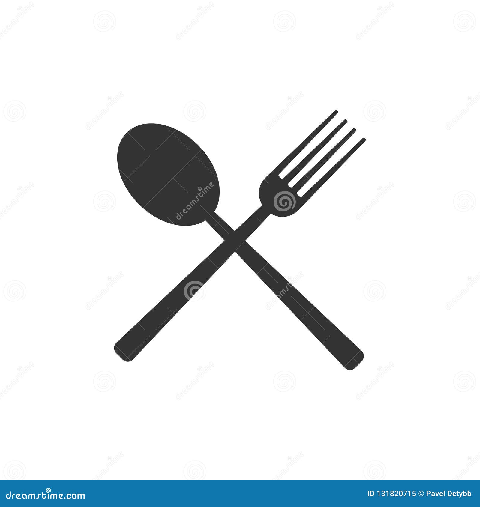 Cultery Icon, Knife Fork Spoon Sign. Flat Design, Illustration Royalty ...