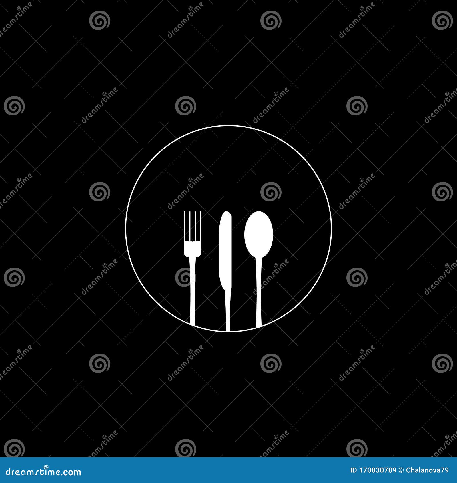 Cultery Icon, Knife Fork Spoon Sign, Symbol. Flat Design, Illustration ...