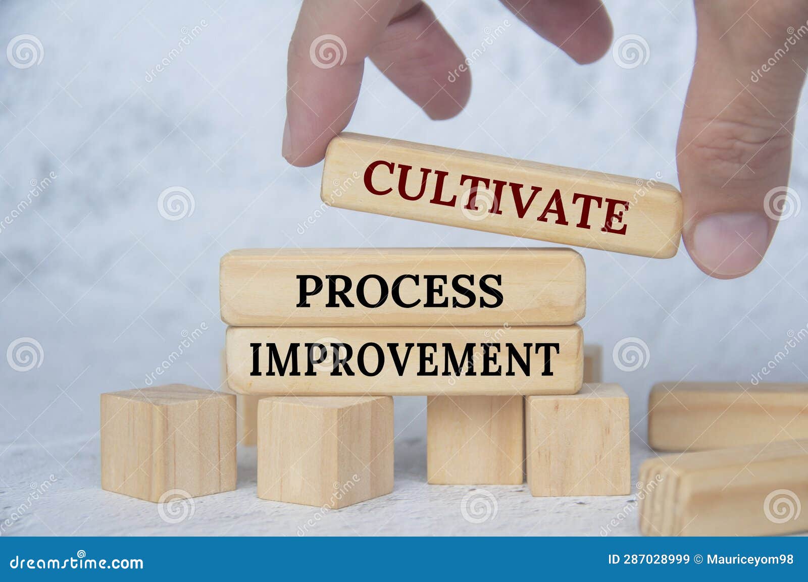 Cultivate Positive Mindset Text on Wooden Blocks. Continuous ...