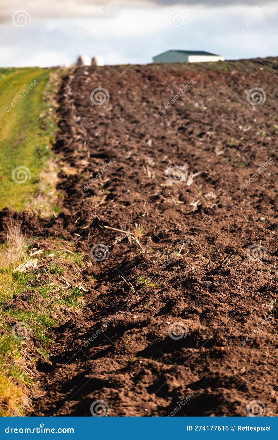 Cultivated Field Freshly Ploughed by Sunny Day Stock Photo - Image of ...