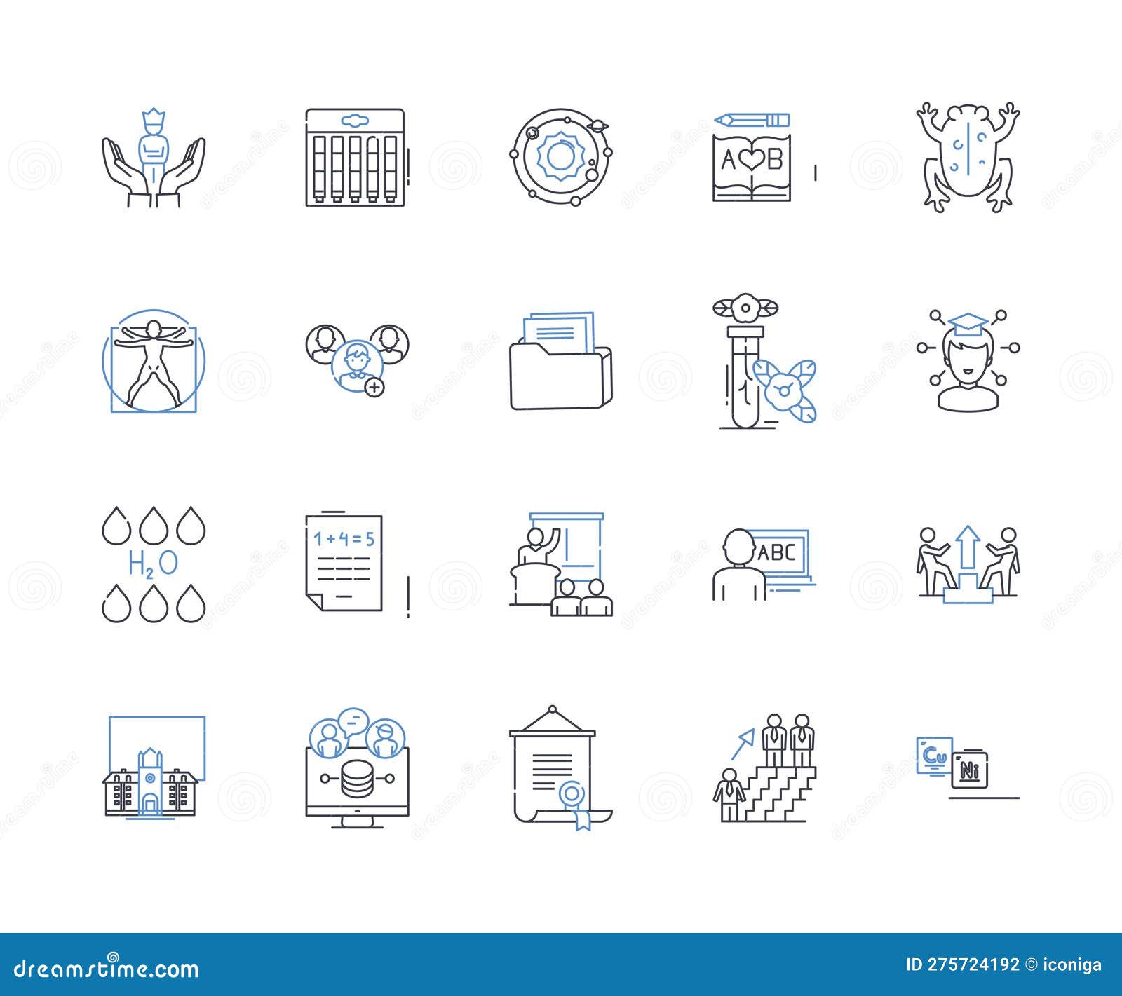 Cultivating Beginners Line Icons Collection. Introduction, Guidance ...