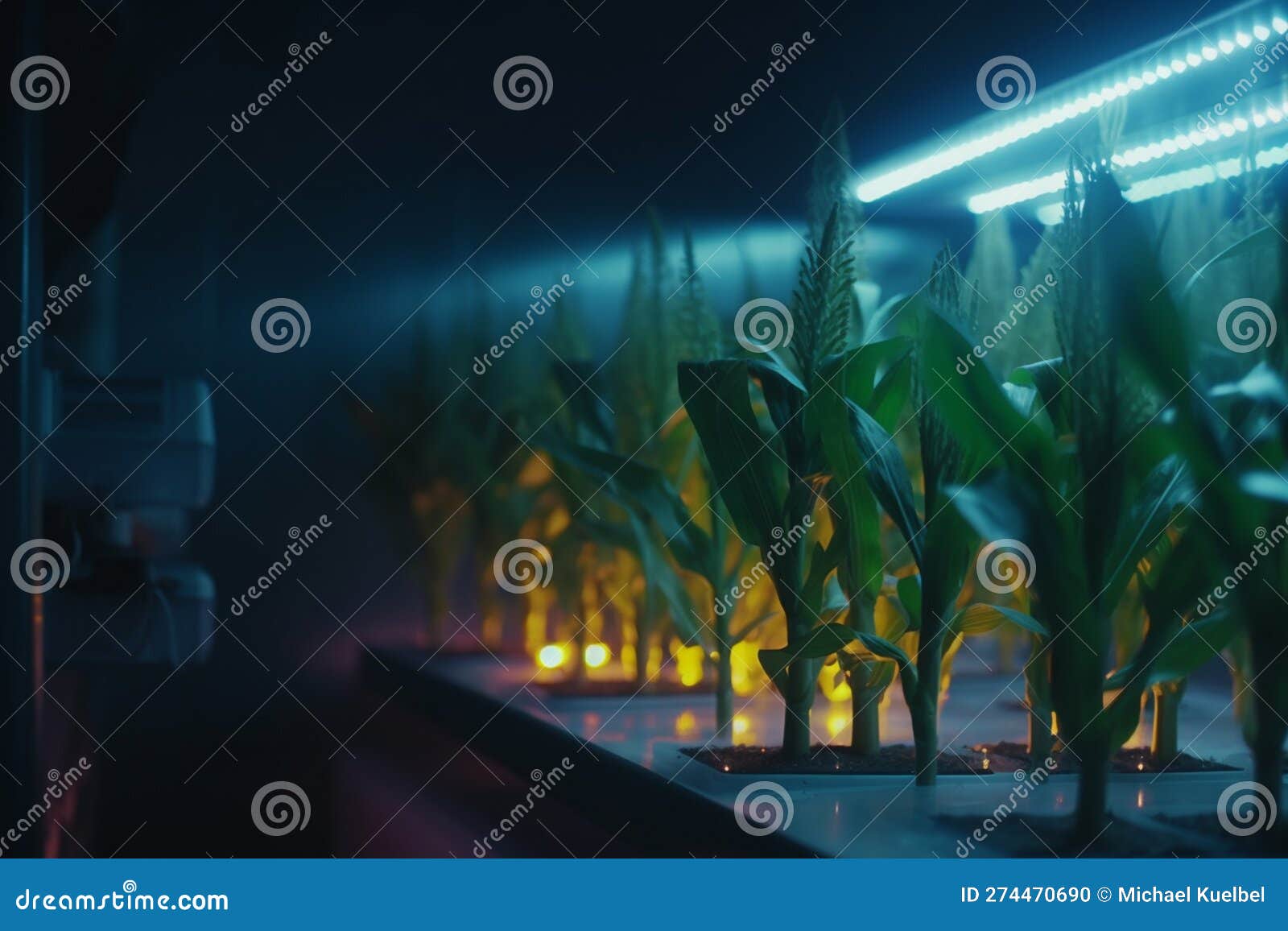 Cultivating Corn with Artificial UV Light for Better Yield Stock ...