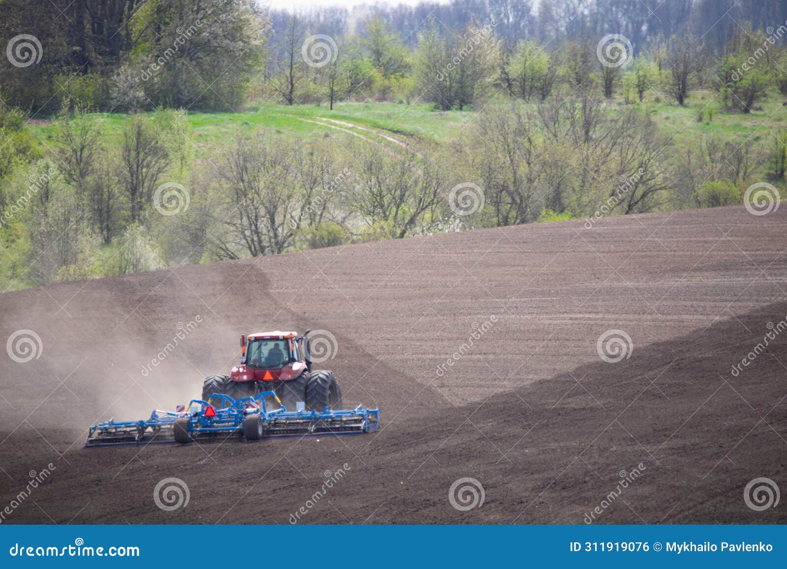 Cultivating the Future: Tractor Leading Agriculture Forward Stock Photo ...