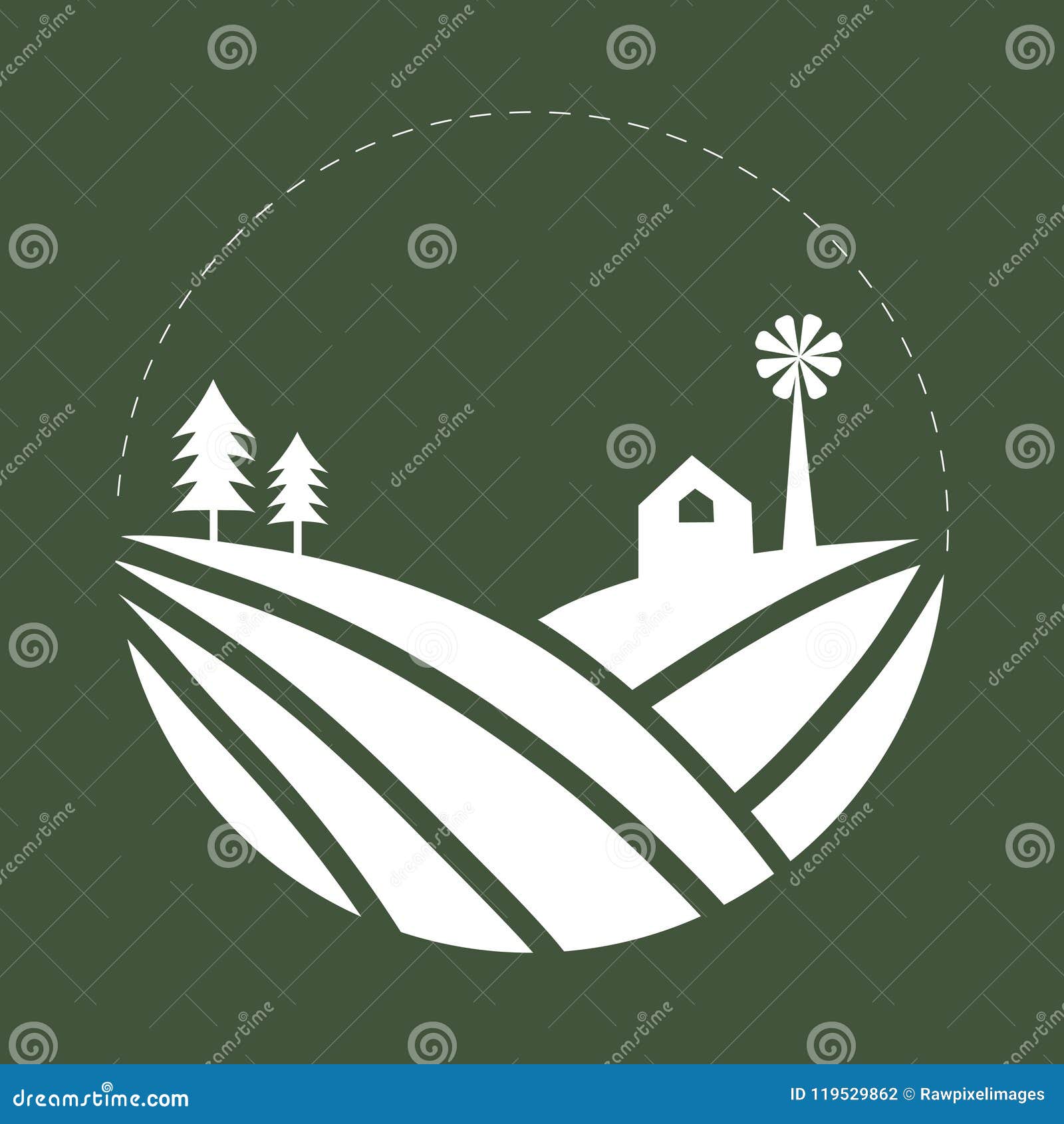 Cultivation of Land Farming Logo Illustration Stock Illustration ...