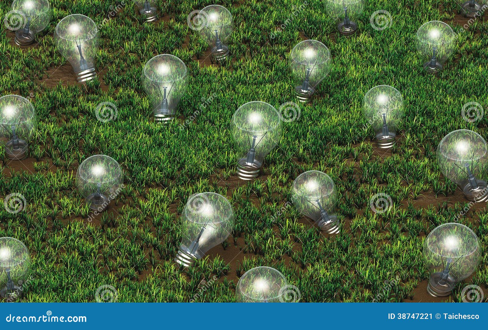 Cultivation of Unlit Light Bulbs Stock Illustration - Illustration of ...