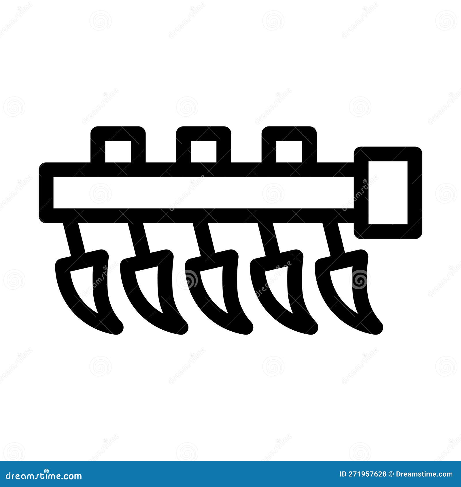 Cultivator Vector Thick Line Icon for Personal and Commercial Use Stock ...