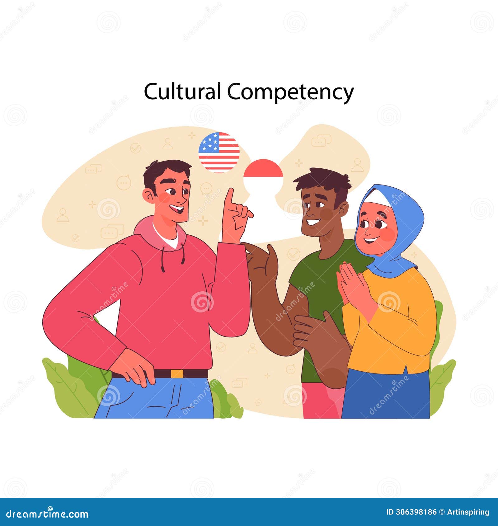 Cultural Competency Concept. Flat Vector Illustration Stock Vector ...