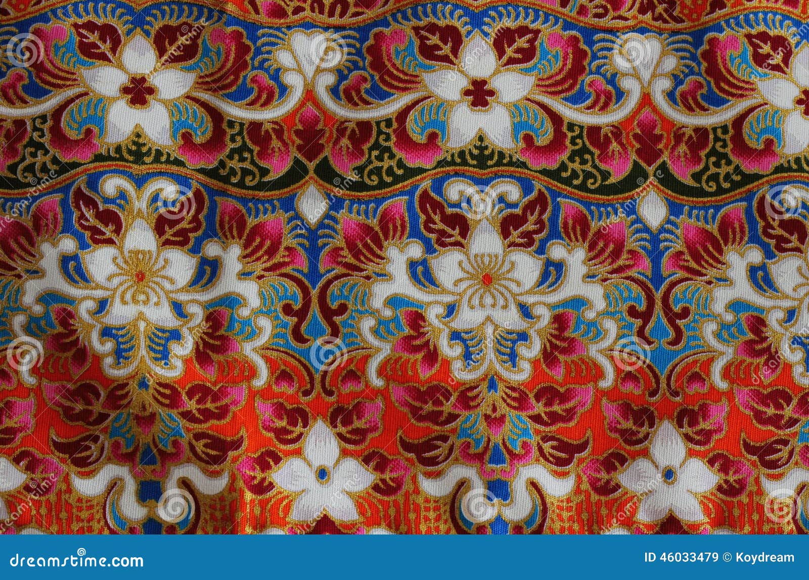 Cultural Fabric Pattern of Thailand. Stock Image - Image of pink ...